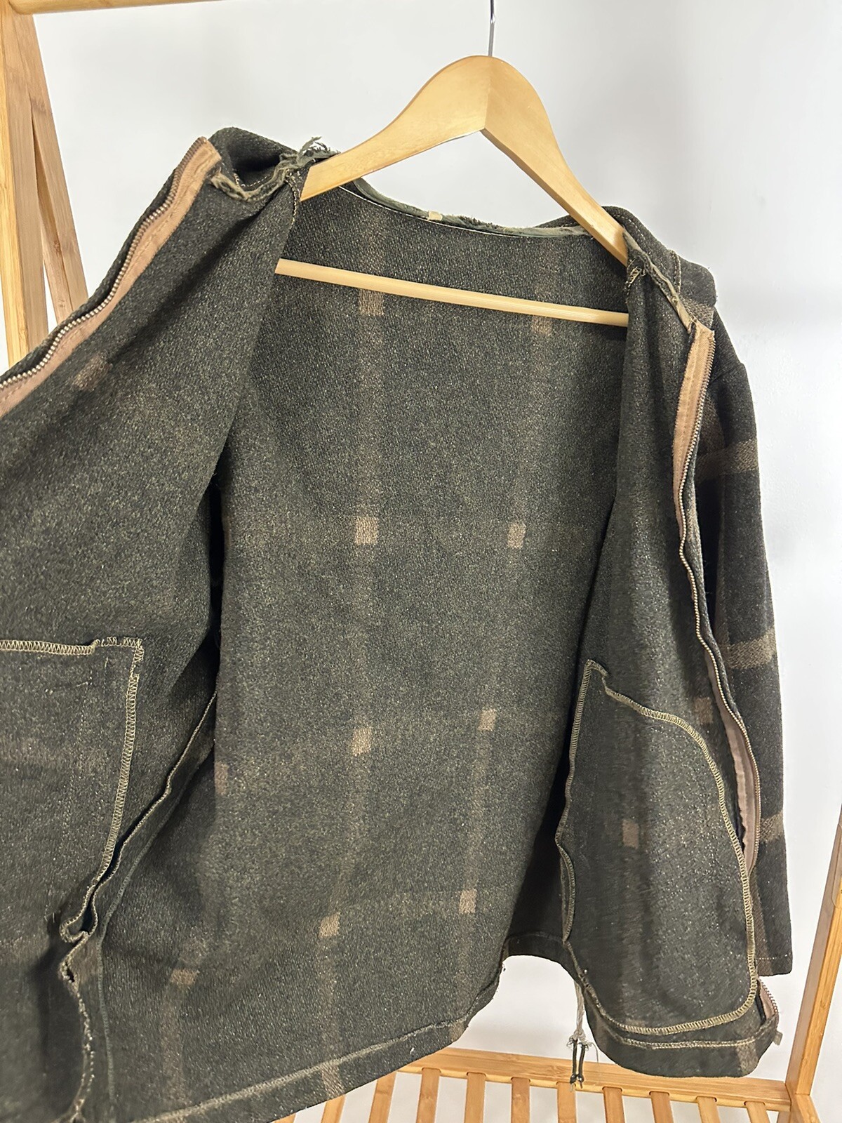 RARE VTG 50s Plaid Wool Conmatic Zipper Hoodie Huntin… - Gem