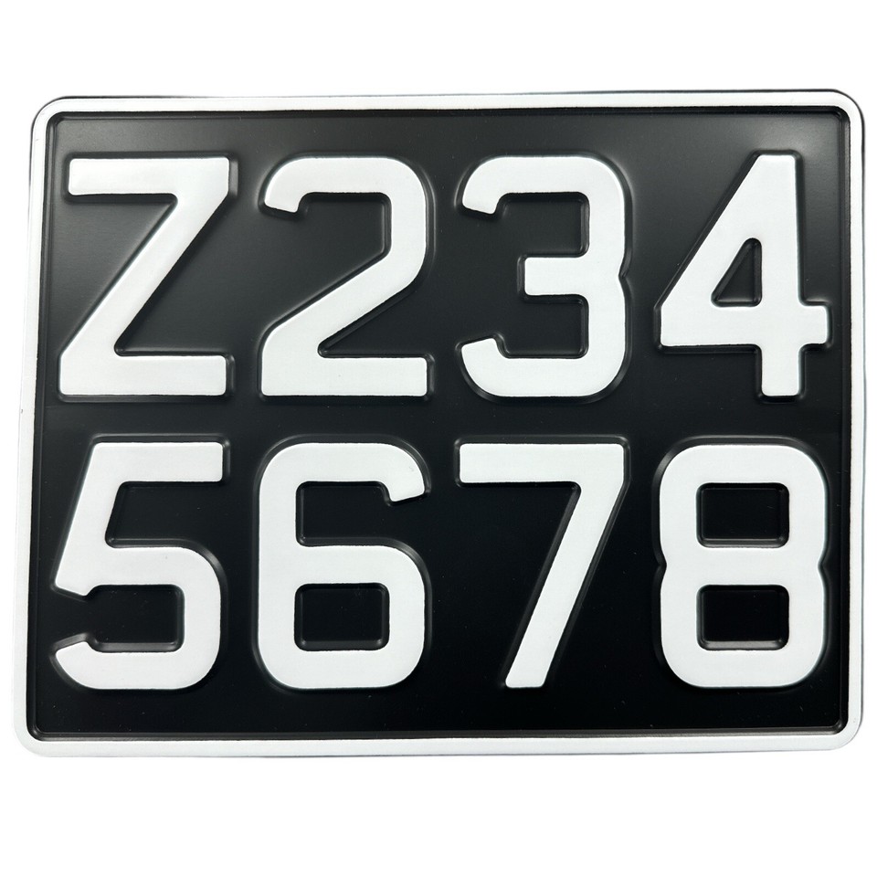 Motorcycle Number Plate 9X7 Classic, Vintage, Metal Pressed ...
