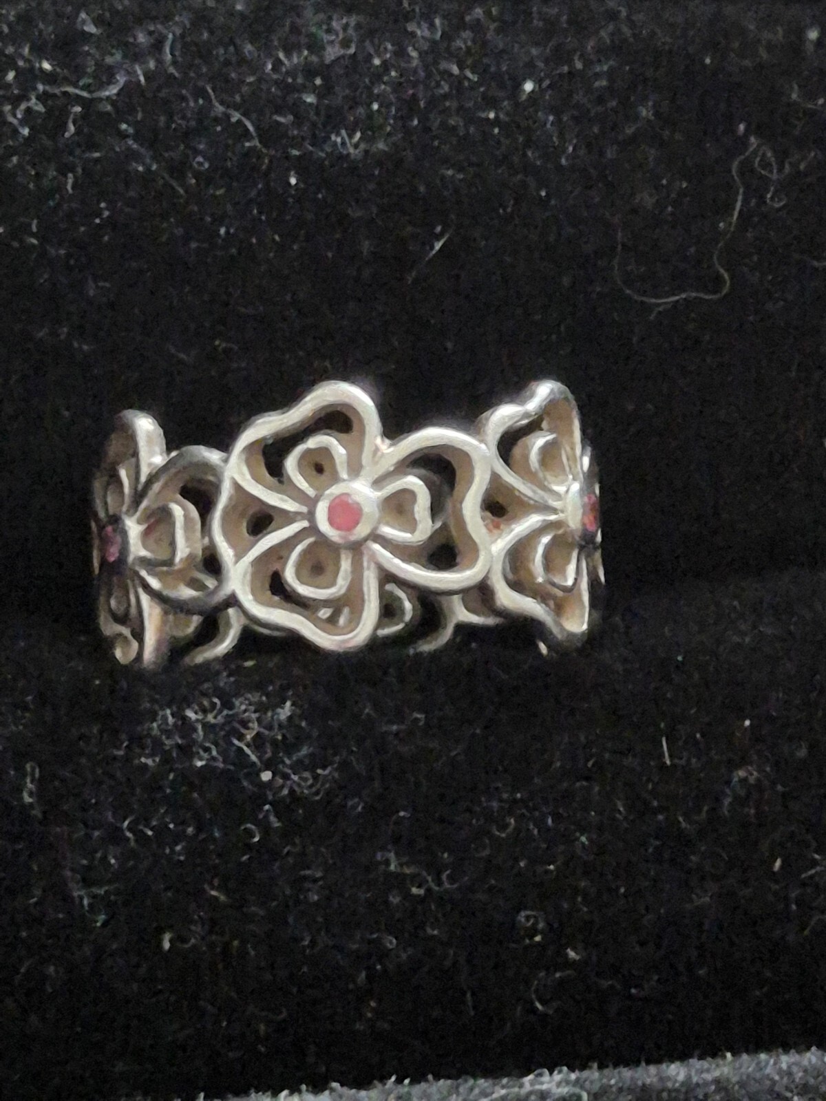 Genuine Pandora Pink Posy Flower Pink CZ Ring Size 53… - Gem