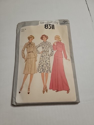 Vintage Simplicity Pattern 8311 Misses Dress Two Lengths Top Skirt Size ...