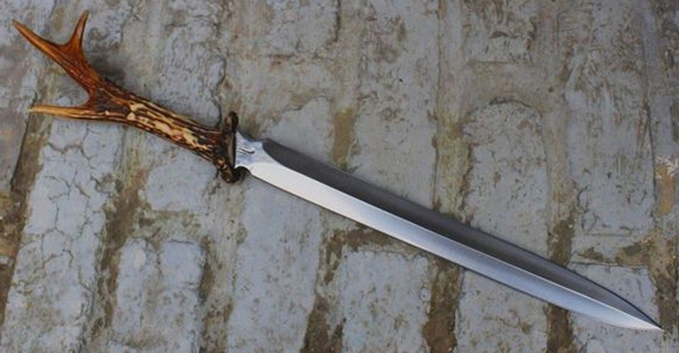 Premium Hand Forged J2 Steel Multitude Rat-Tail Hunting sword Stag ...