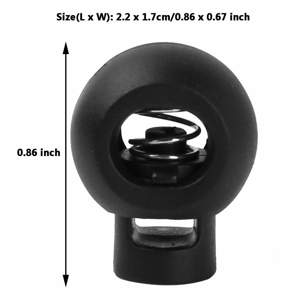 50pcs Toggle Spring Loaded Stopper Cord Locks Ends Sliding Fastener ...