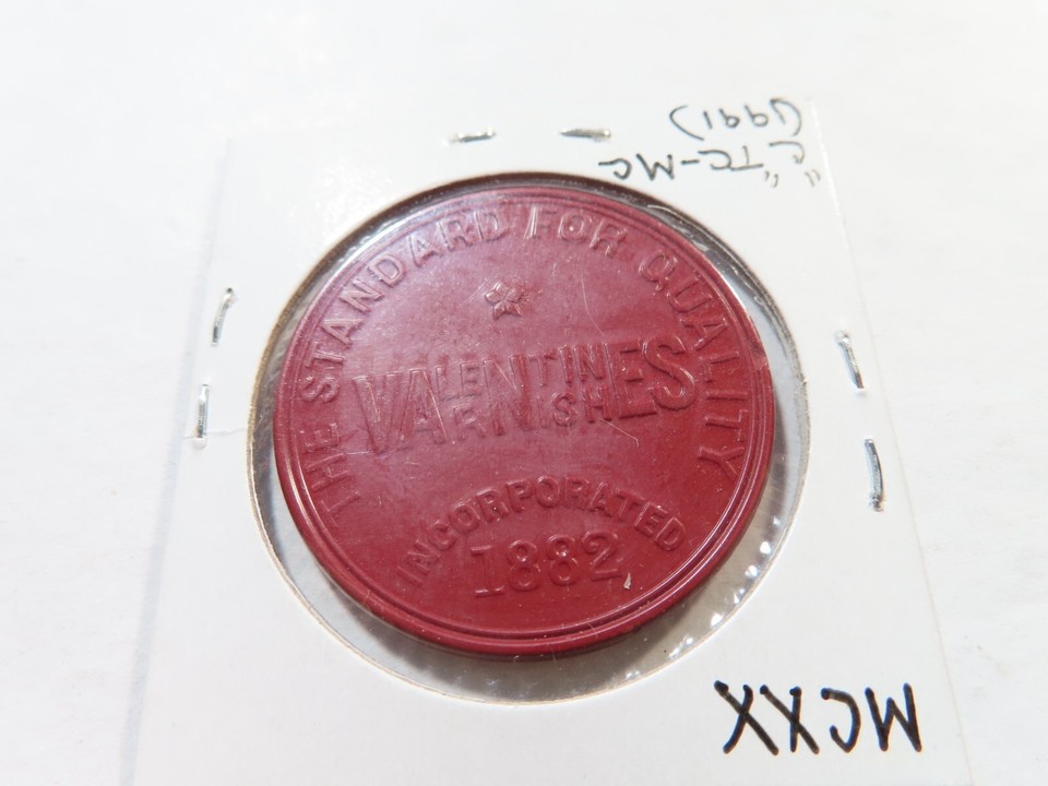 E112 USA New York City Valentine & Co. Dark Red Hard Rubber Token | eBay