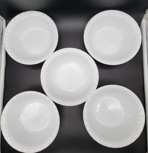 * Set of 5 * Corelle Enhancements White Swirl 7.25” Soup Cereal Bowls ~ MINT | eBay