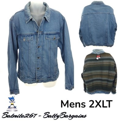 VTG Wrangler Hero Flannel Blanket Lined Mens 2XLT Denim Jean Jacket ...