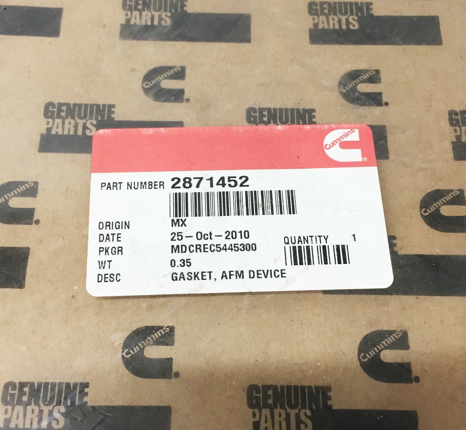 2871452 GASKET fits CUMMINS (NEW) for sale online | eBay