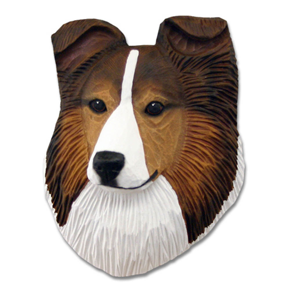 Sheltie Head Plaque Figurine Sable | eBay