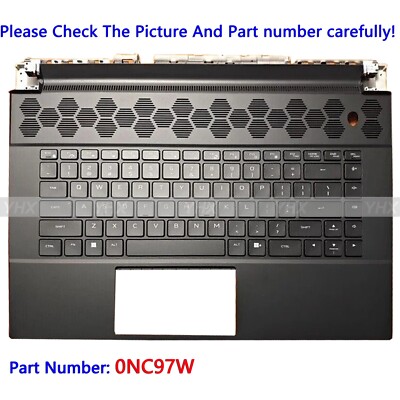 New Palmrest Upper Case US Keyboard For Dell Alienware M16 R1 Laptop ...