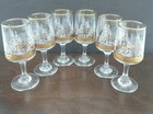Vintage Etched & Gold Trim Cordial Liquor Glasses by Dema 4-3/8" H Set ...
