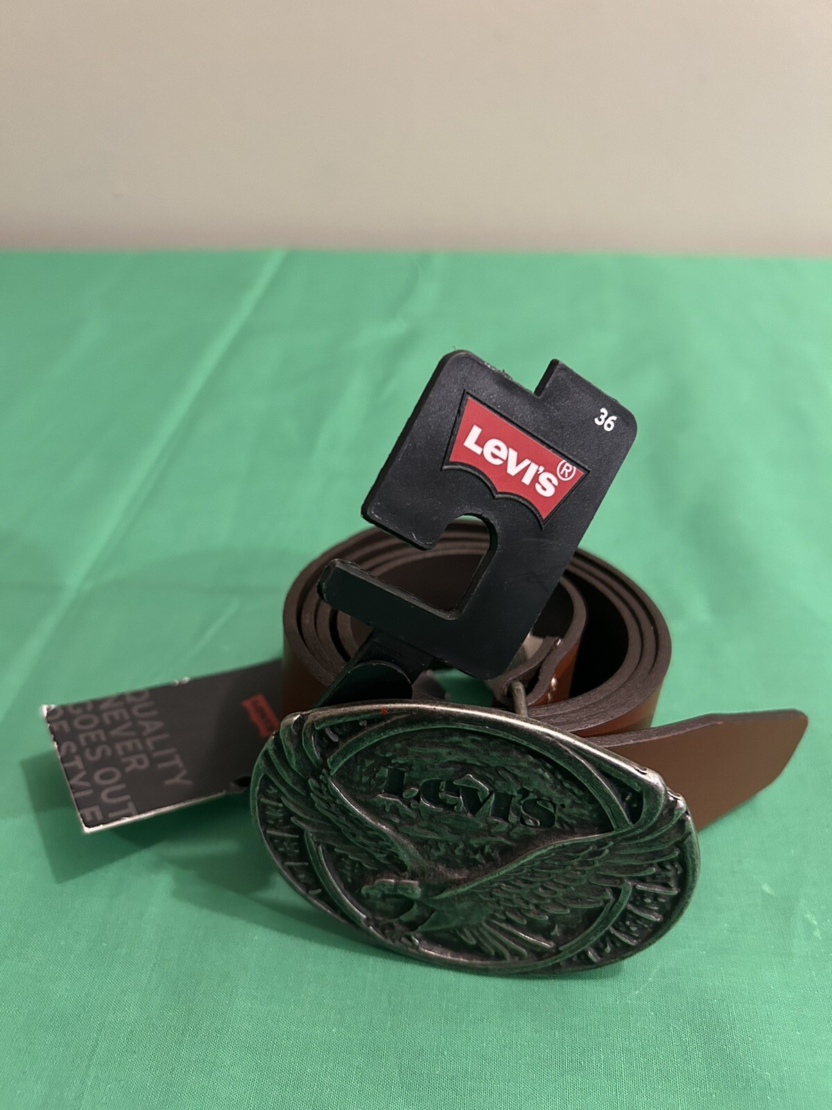 LEVIS BROW LEATHER BELT SIZE-36 MES NEE | eBay