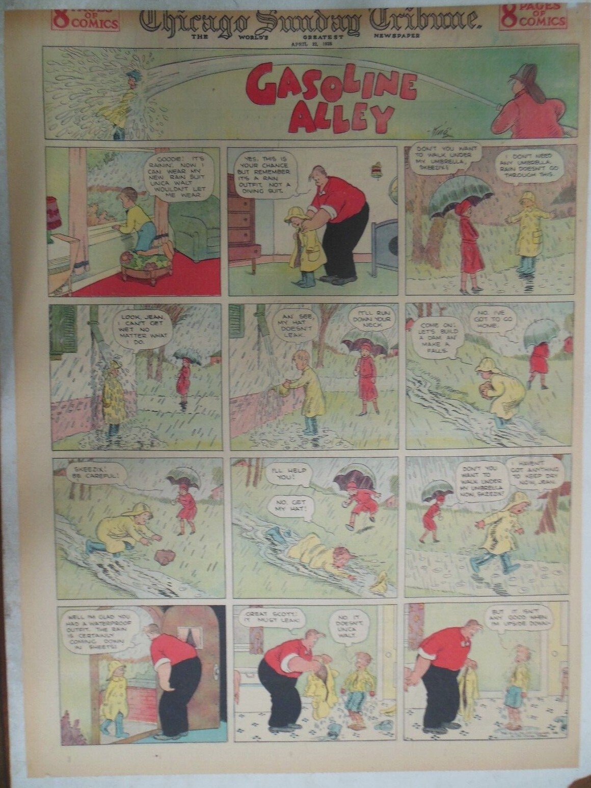 Gasoline Alley Sunday by Frank King from 4/22/1928 Large Full Page Size ...