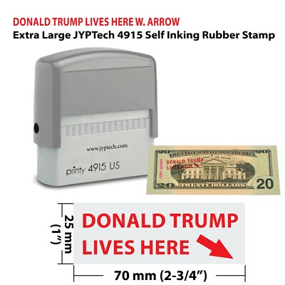 Donald Trump Lives Here w. Arrow Extra Large 4915 Self Inking Stamp Red ...