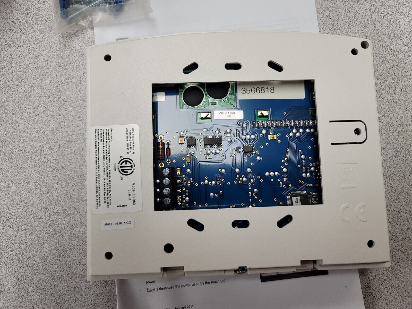 Interlogix 600-1021-95R Concord 4 Control Panel Kit ATP-1000 / 60-983 ...