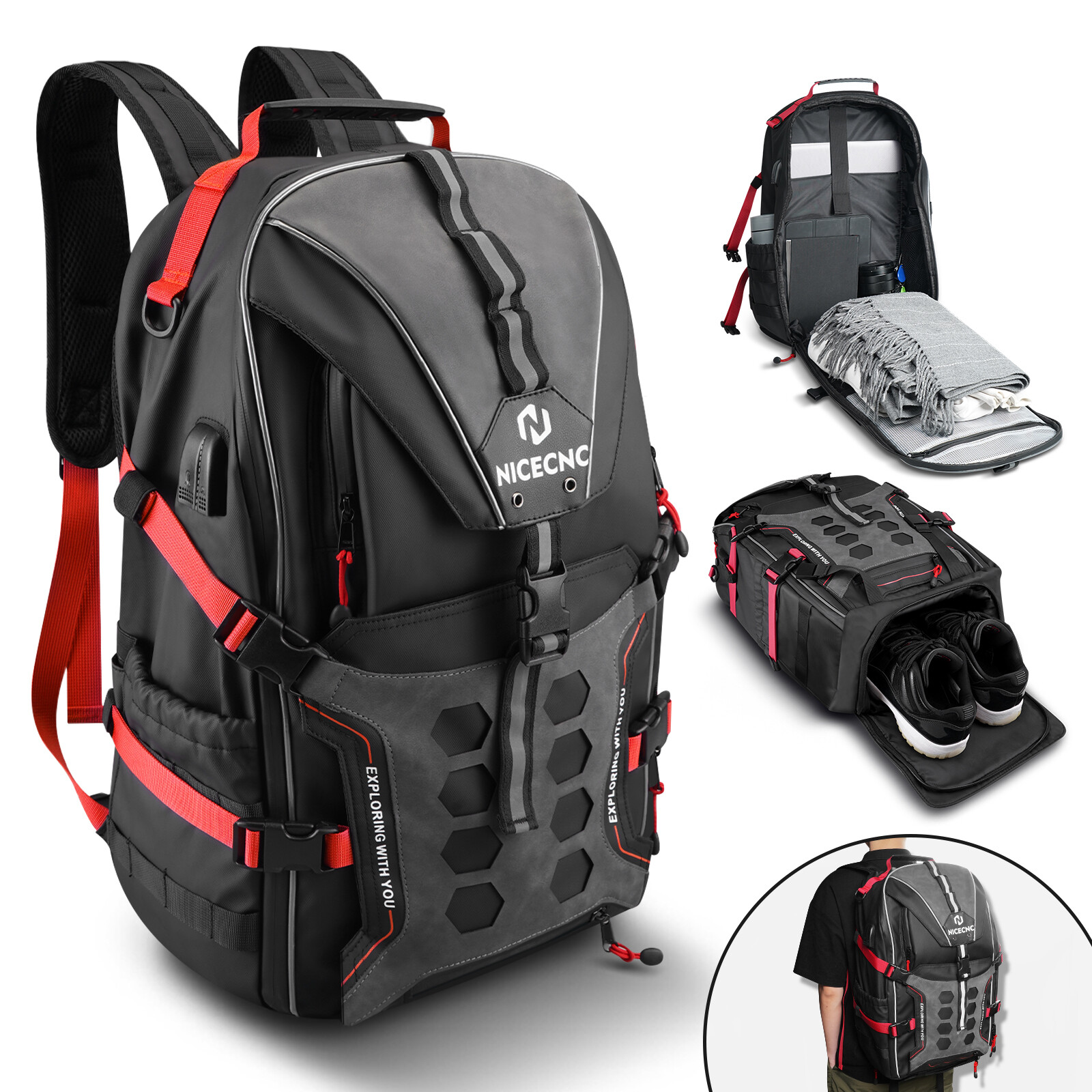 35L Motorcycle RUCKSACK Waterproof Motorbike Backpack With Helmet ...
