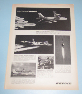 Vintage 50s Magazine Print Ad Boeing B-52 Jet Bomber 707 Jetliner KC ...