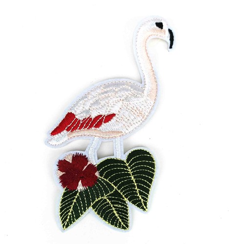 Flamingo Applique Patch Embroidered Waterfowl Birds H5.8" Sew Iron on ...
