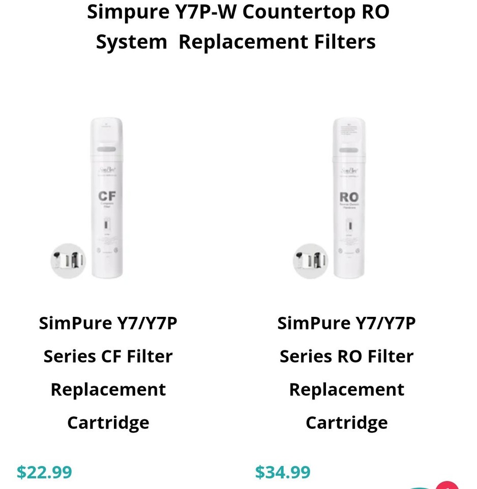 SimPure Y7P-W UV RO Countertop Reverse Osmosis Water Filtration System ...