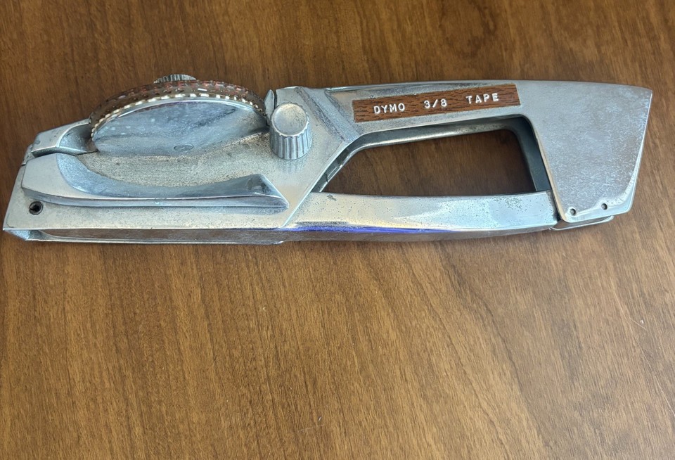 1960's DYMO Chrome Metal Midgie Matic Label Maker With Wheel Vintage ...