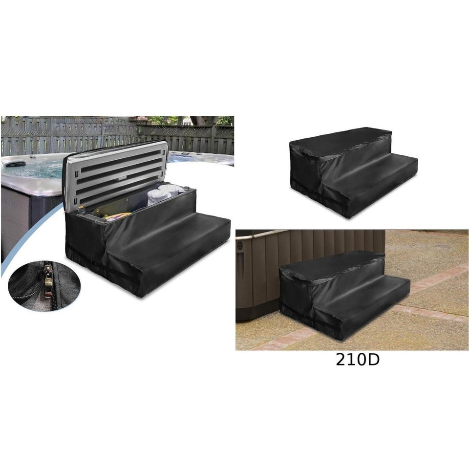 Spa Step Cover Dust Proof Rain Proof Snow Proof Black Oxford Cloth 93L ...