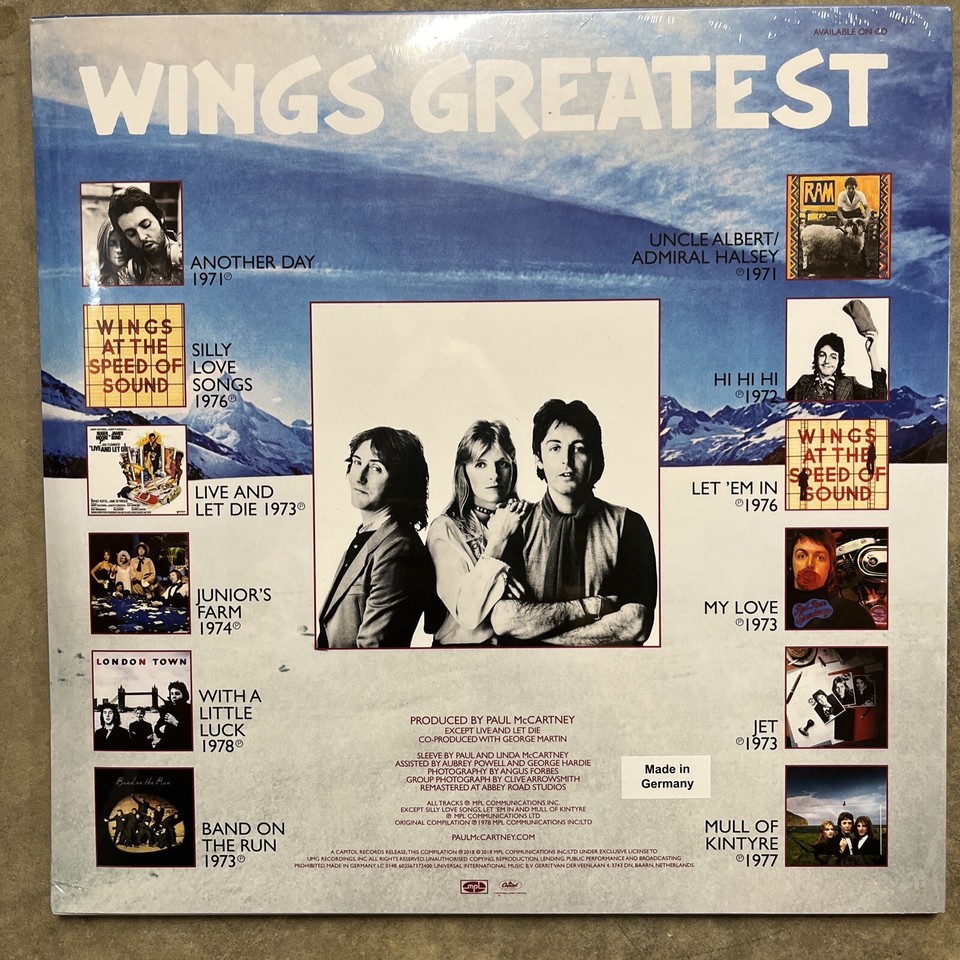 SEALED PAUL McCARTNEY 180 GRAM LP WINGS GREATEST + POSTER HYPE STICKER ...