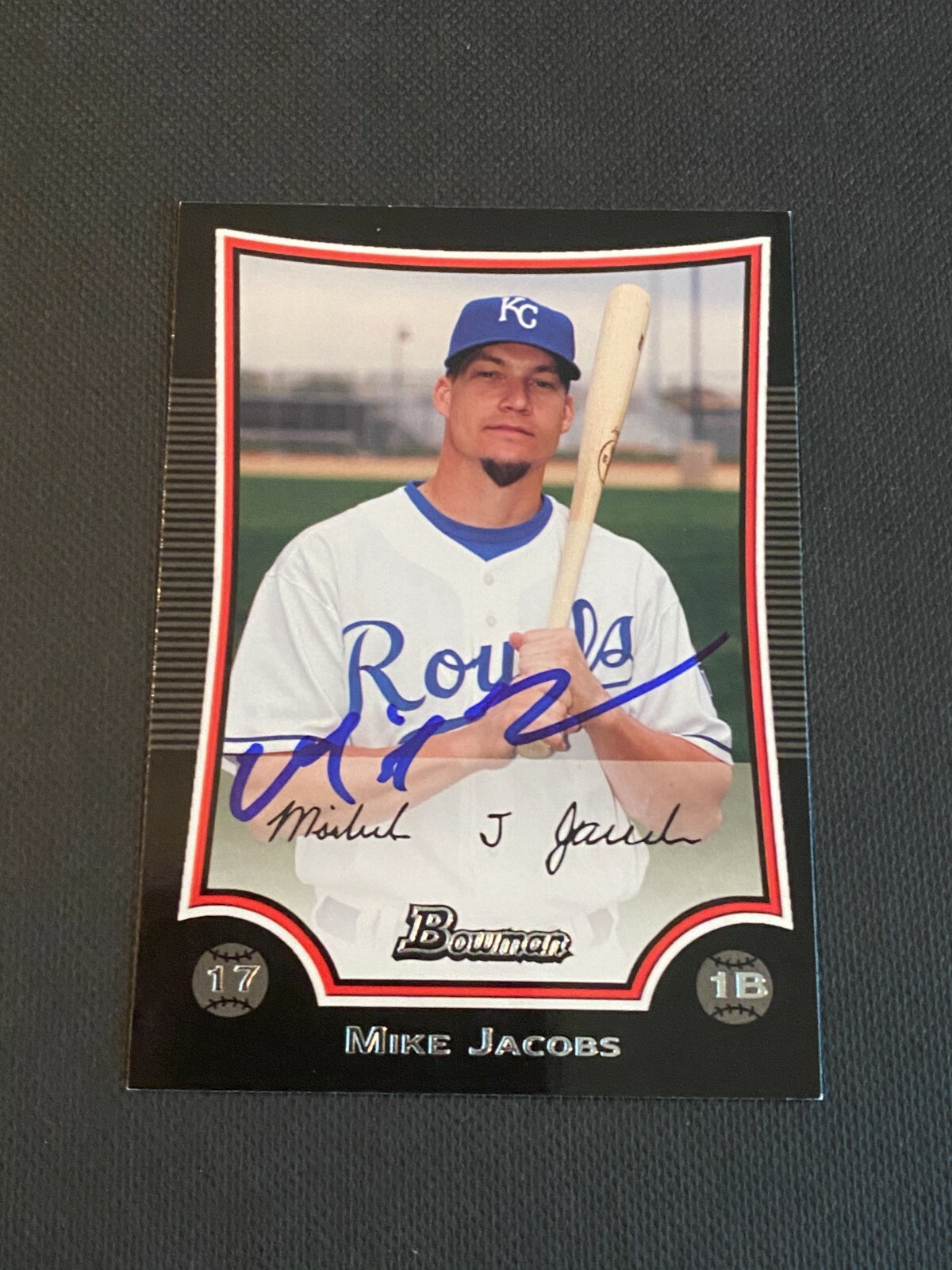 Mike Jacobs Signed 2009 Bowman Card Auto KC Kansas City Royals ...