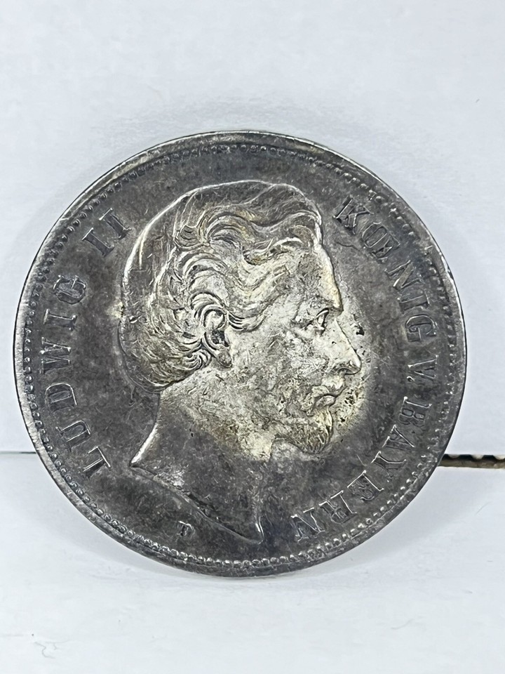1x German Empire Coin Ludwig II Kœnig V. Bayern Deutsches Reich 1876 D ...
