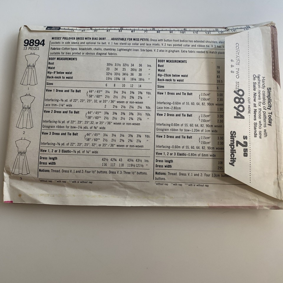 Simplicity 9894 Misses' Pullover Dress with Bias Skirt Pattern Size 6 ...