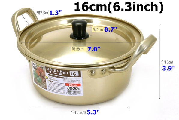 Korean Noodle Ramen Ramyun Pot with Lid, Size(14, 16, 18, 20cm) for ...