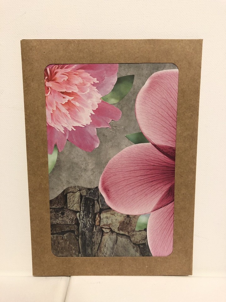 Handmade Blank Note Cards- Set Of (4) 5x7 with Envelopes. Pink Floral ...