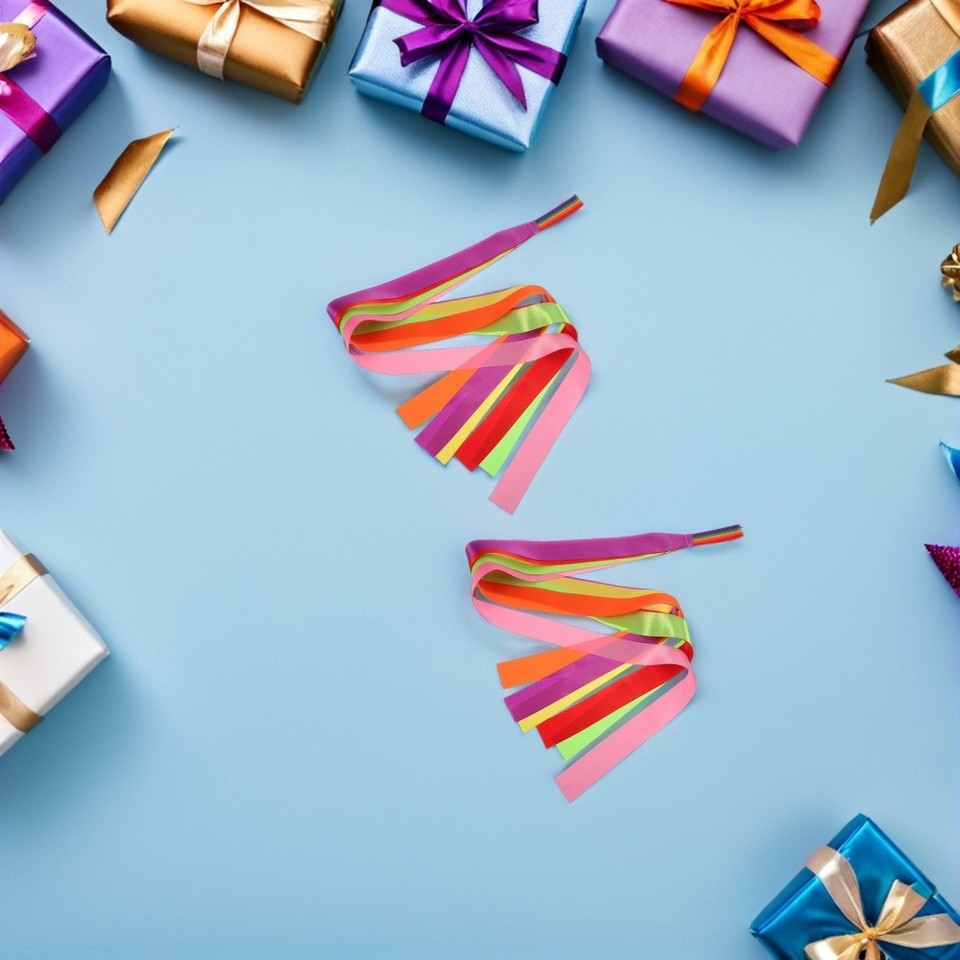 6pcs Rainbow Dance Ribbons: Rhythm Ribbons Wrist Streamers Hand Held ...