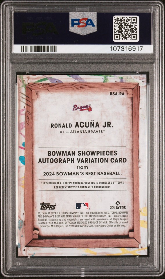 2024 BOWMAN'S BEST BOWMAN SHOWPIECES AUTO RONALD ACUNA JR /49 PSA 9 DNA ...