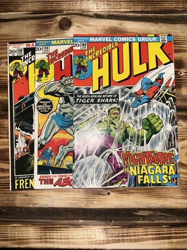 INCREDIBLE HULK Bronze Age Lot 3 Marvel Comics #158, 159, 160 ...