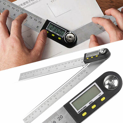 New 360 Degree Digital LCD Angle Finder Stainless Steel Ruler Measure ...