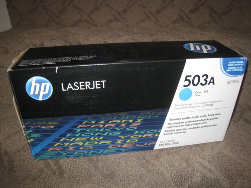 HP Q7581A Cyan Toner Cartridge 503A OEM Genuine NEW LaserJet CP3505 ...