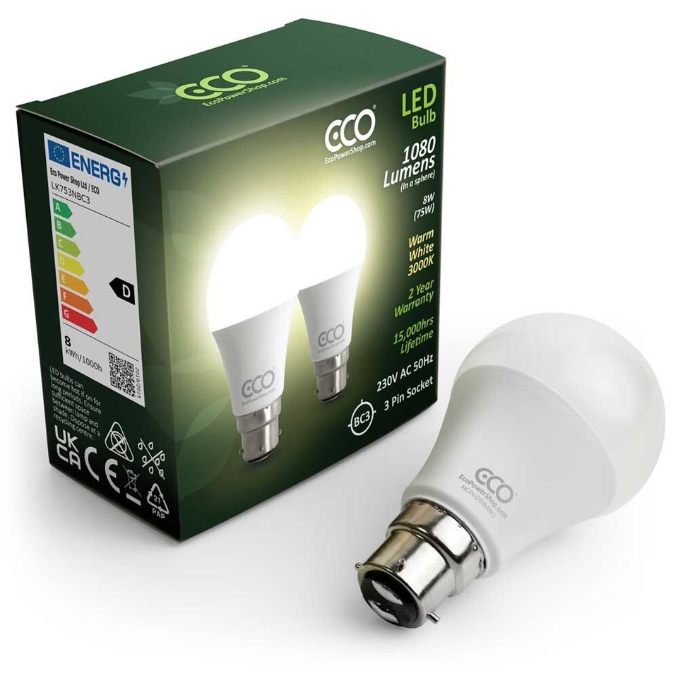 ECO 3 Pin BC3, Energy Saving LED Light Bulb, 75W Equivalent, Energy ...