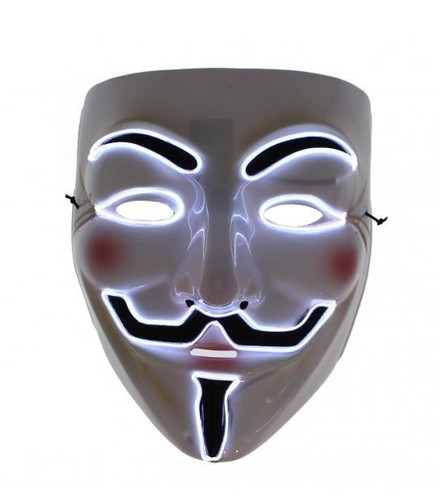 LED Halloween Mask Vendetta Light Up ANONYMOUS MASK Guy Fawkes Mask LED ...