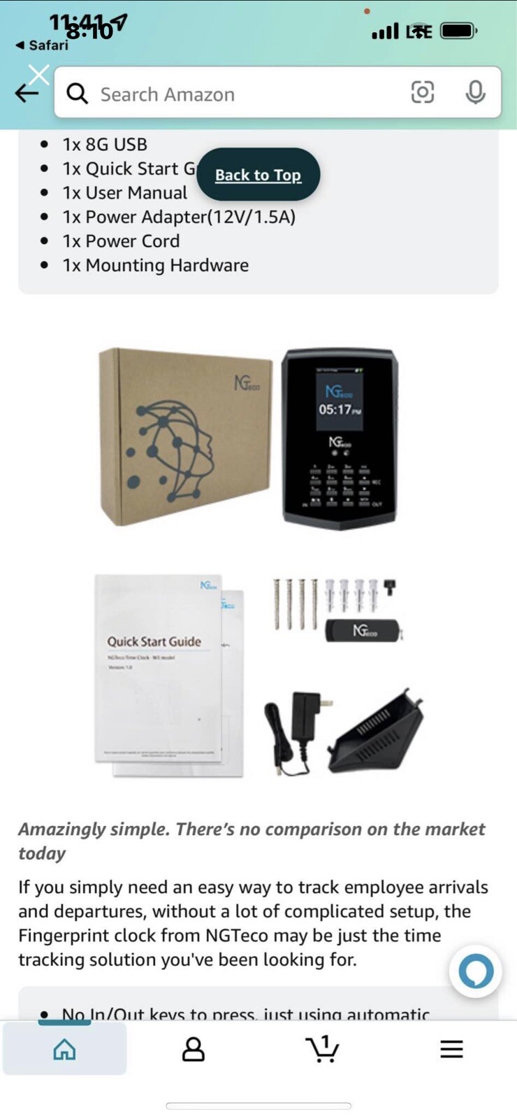 NGTECO+NG-KF460+Face+Recognition+Time+Clock for sale online | eBay