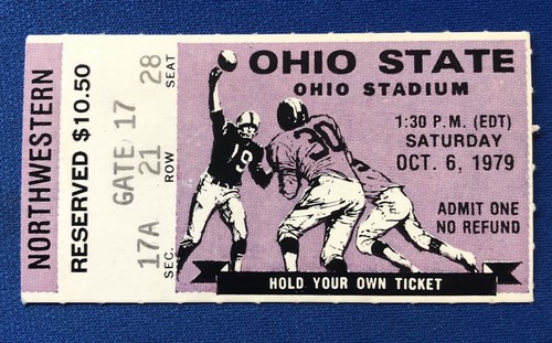 RARE 1979 NCAA Ohio State Football Ticket ART SCHLICHTER vs ...