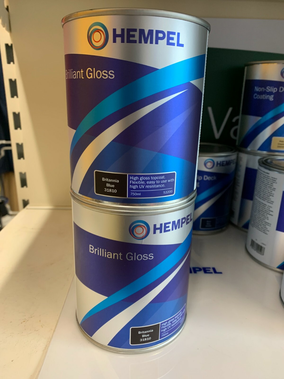 HEMPEL BRILLIANT GLOSS Britannia blue 750ml HIGH GLOSS ALKYD TOPCOAT ...