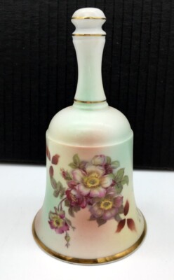 Goebel Fine China Bell Floral Design 5.5"tall 3" across base Crystal ...