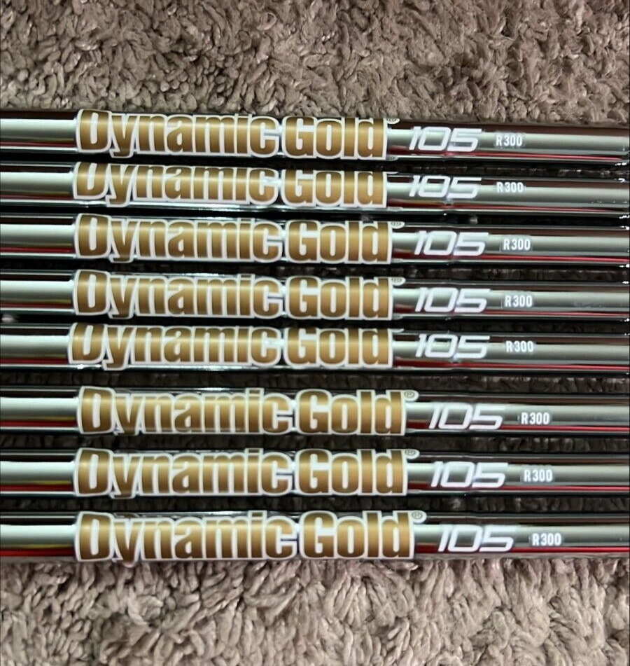True Temper Dynamic Gold 105 .370" Tip Steel Iron Shafts R300/S300/X100 ...