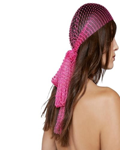 PartyArt Women Mesh Rhinestone Headbands Glitter Fishnet Diamond GC227J ...