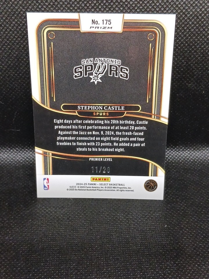 2024-2025 Panini Select Stephon Castle RC Red multi wave MOJO prizm ...