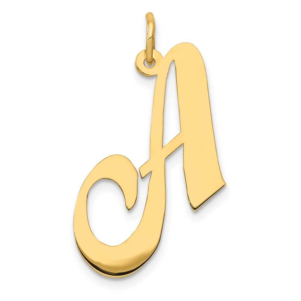 14K Gold Large Fancy Script Letter A Initial Charm 1 x 0.7 in | eBay