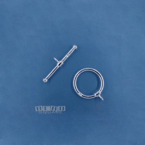 Solid Sterling Silver Round Toggle Clasp Bar Set Connector [Size ...