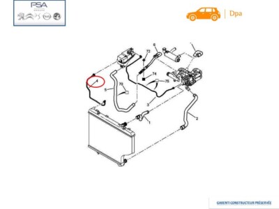 Tuyau de retour d'eau partner Berlingo M59 1.6 hdi 75CV 1323s6 d ...