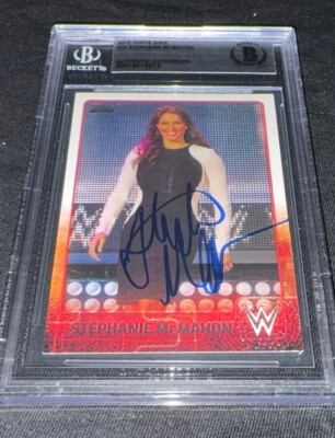 Stephanie McMahon Signed Autograph Slabbed 2015 Topps WWE Card Beckett ...