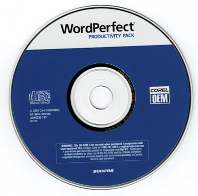 Corel WordPerfect Office 12 OEM for Windows CD-ROM (2004) with Install ...