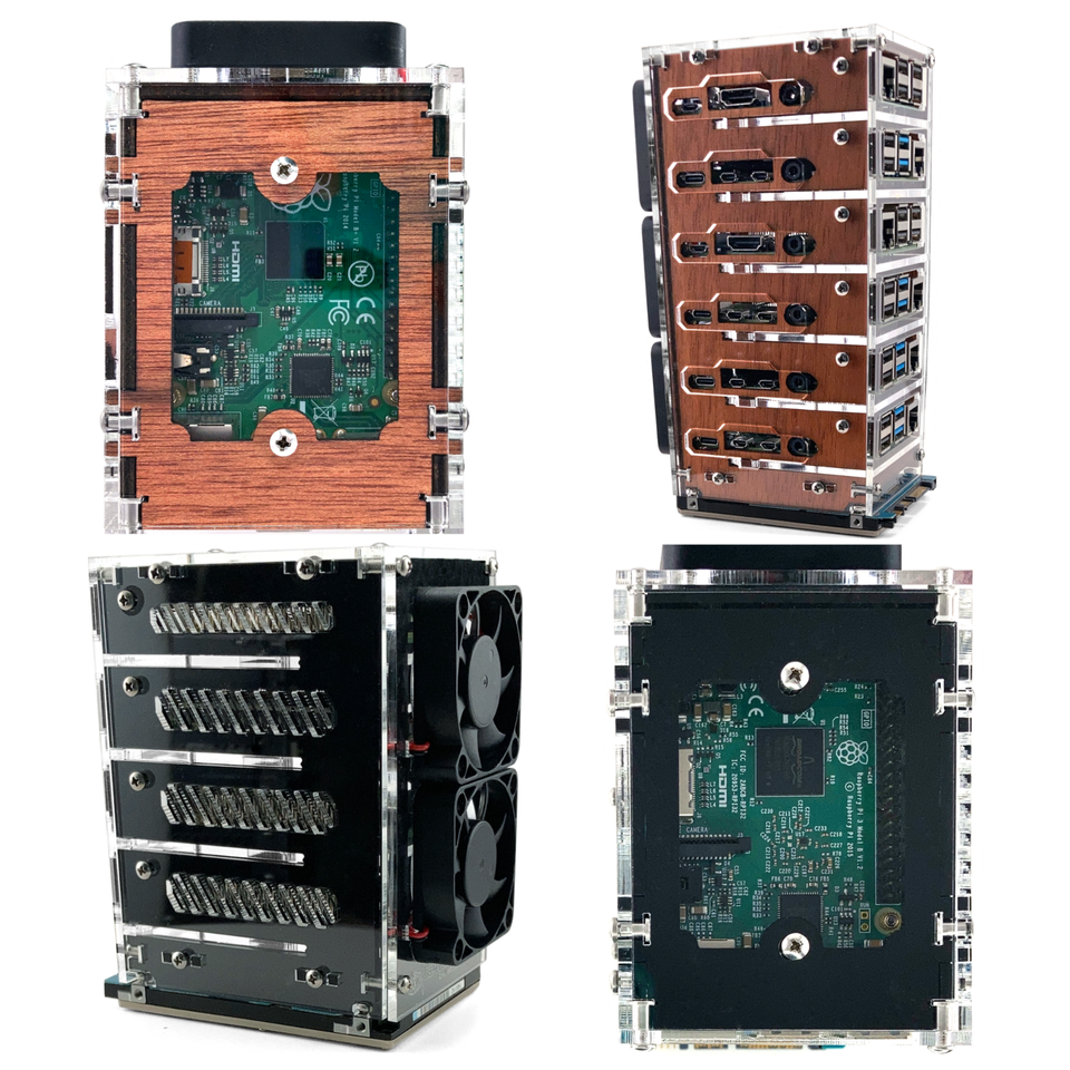 C4Labs Bramble Cluster Case for Raspberry Pi5, 4B, 3B, & 2.5" SSD (4 or ...