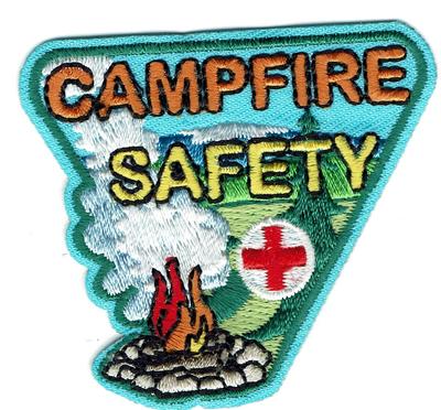 Girl Boy Cub camp CAMPFIRE SAFETY Fun Patches Crests Badges SCOUT GUIDE ...